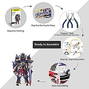 Piececool 3D Metal Puzzles Mecha Model Kits-The Titan Figure Model Building Blocks Kits for Adults, DIY Brain Teaser 3D Puzzle for Men Teen Students Hobbies Fidget Toys Gifts -157 Pcs