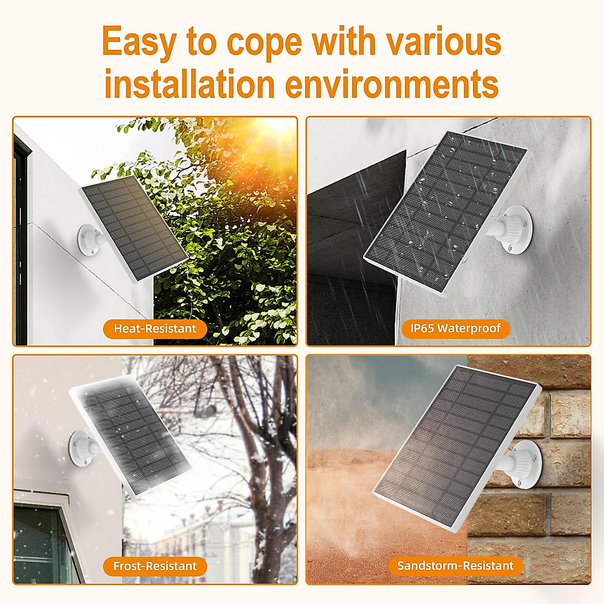 Coohchch Solar Panel Charger for Google Nest Camera Outdoor & Indoor (Battery Version), 6V 5W Output Solar Panel Fast Charge, Camera Solar Panel Charger with 360 Degree Adjustable Solar Holder