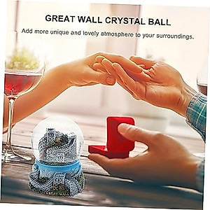 NOLITOY 1pc Great Wall Crystal Ball tablescape Decor Christmas Ornaments Chinese Decor Clear Snow Globe Crystal Snow Globe Nativity Snowglobe Tourist Attractions Crystal Ball Water Desktop