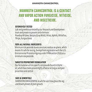 Mammoth CANNCONTROL Concentrated Insecticide Spray for Plants, Organic Pesticides for Vegetable and Spider Mites Spray for Indoor Outdoor Plants (250 ml)