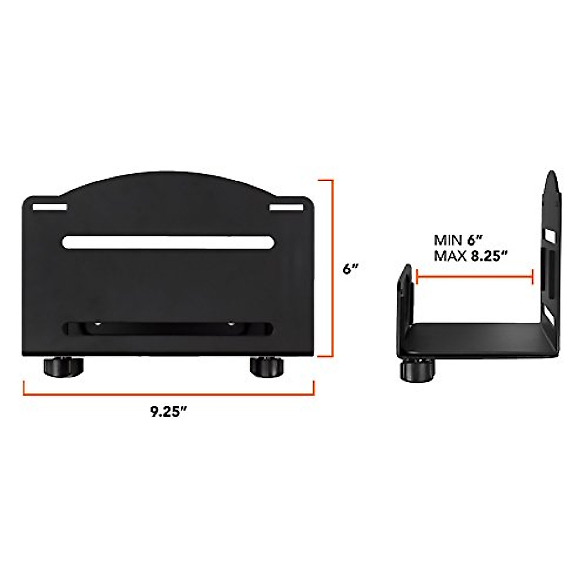 Mount-It! CPU Wall Mount Bracket, Desktop Computer Tower Holder with Safety Straps, Heavy Duty Size Adjustable CPU Holder, Steel, Black, 22 Lbs Capacity, Saves Floor and Desk Space