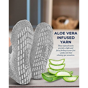 Pembrook Moisturizing Spa Socks Aloe Infused | 2-Pair | Fuzzy Non Skid Gel Sleeping Socks