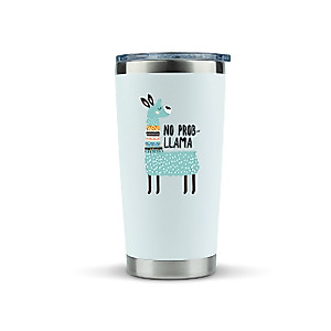 KLUBI Llama Gifts for Women - No Prob Llama Cup 20 Ounce Llama Mug Llama Decor Lama Gifts for Women Llama Tumbler Llamas Gifts Llama Mugs for Women No Probllama Tumbler Gifts for Mom from Daughter