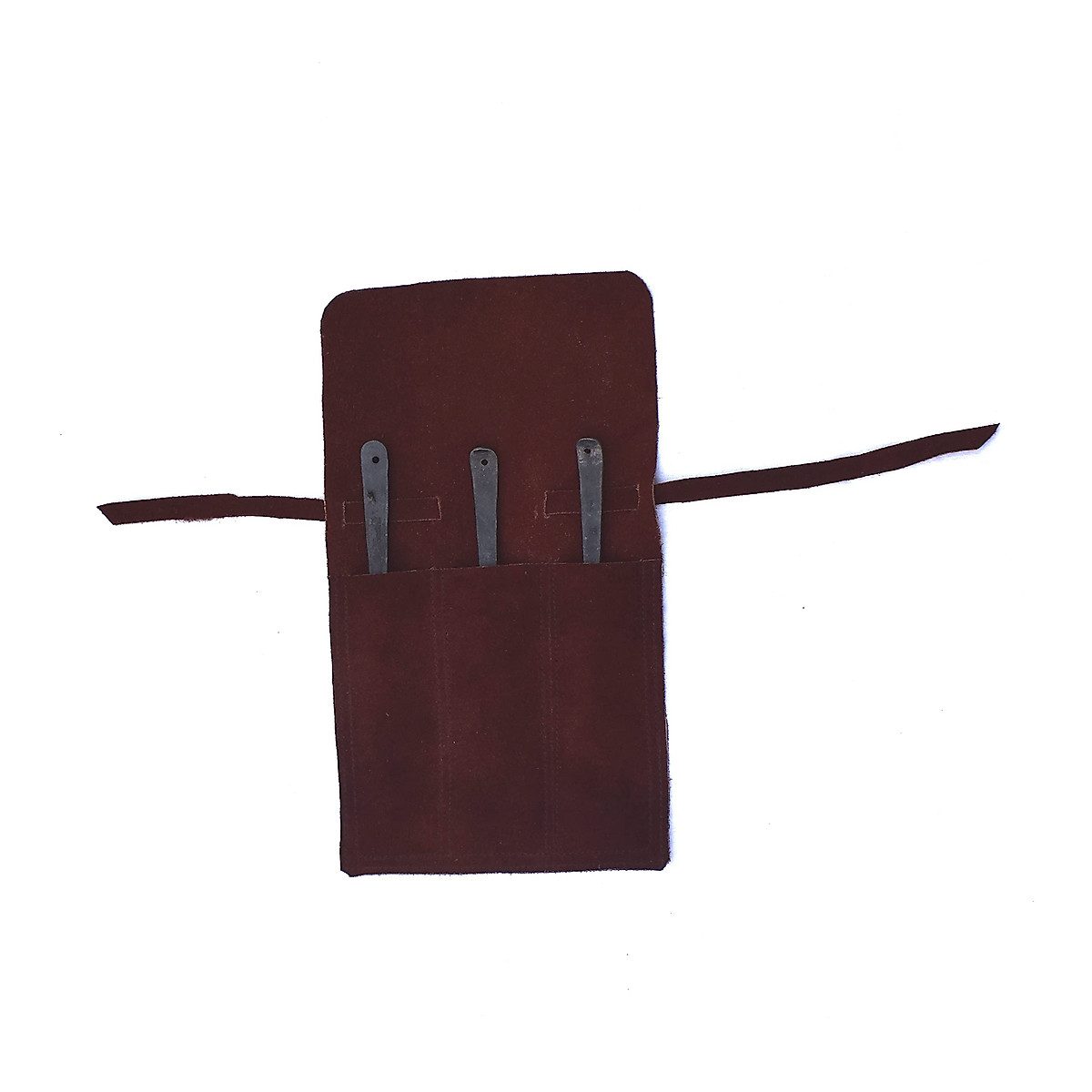 Viking Traders Hand-Forged Blacksmith Medieval Dining Hall Eating/Feasting Utensils set of 3 Piece Functional Fork Knife and Spoon Medieval Eating Set, with genuine leather pouch for easy carrying.