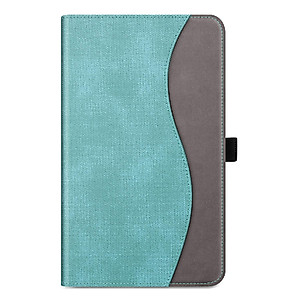 Fintie Case for Samsung Galaxy Tab A 8.0 2019 Without S Pen Model (SM-T290 Wi-Fi, SM-T295 LTE), [Corner Protection] Multi-Angle Viewing Stand Cover with Pocket, Turquoise/Brown