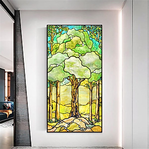 Glass Window Film Privacy Windows Film Decorative Stained Glass Window Stickers No Glue Static Cling Frosted Window Cling Window Privacy Film (Color : 80x100cm WxH)
