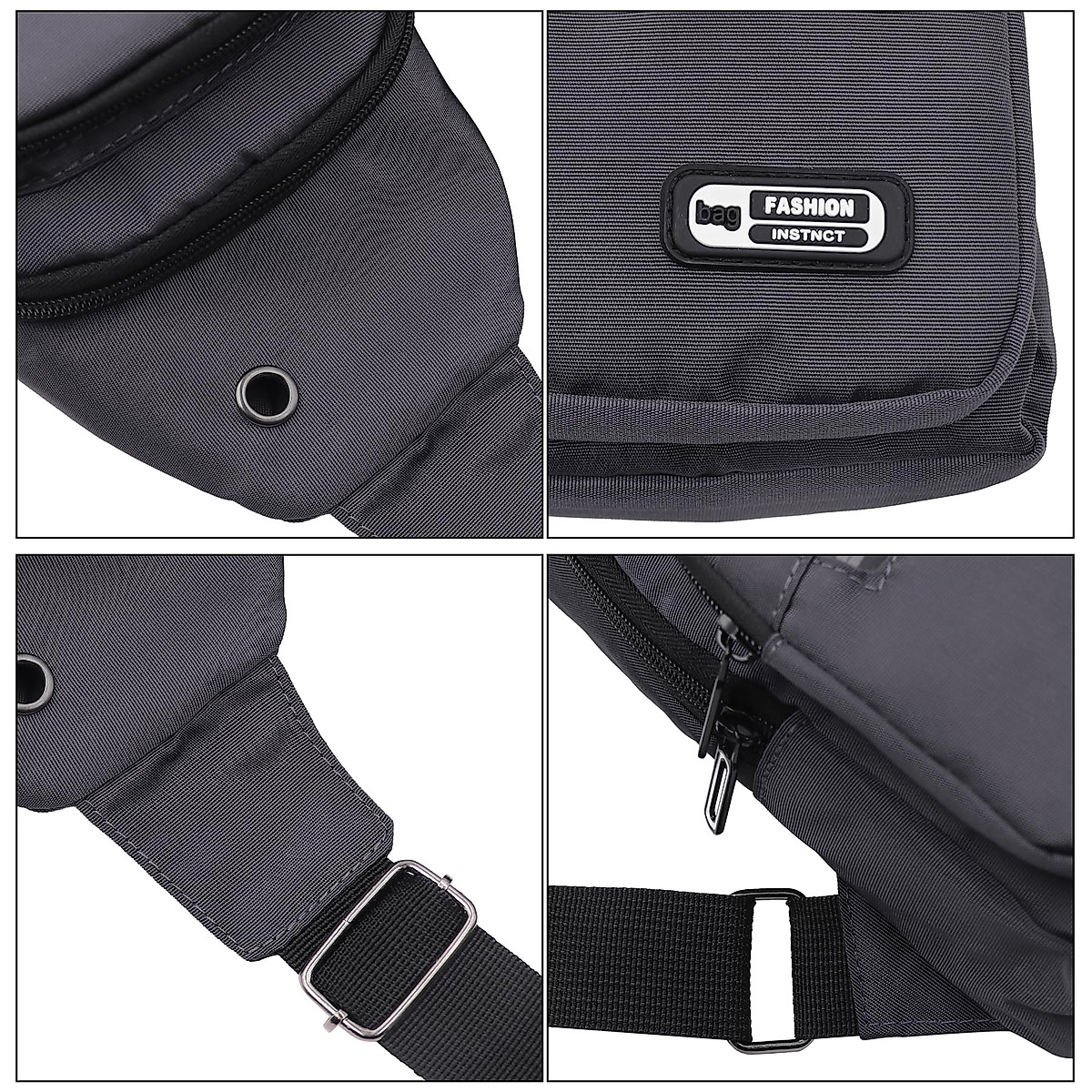 WEIYON BABOMAREON Crossbody Sling Backpack Hiking Travel Chest Bag Sling Bag Grey