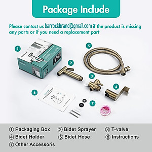 BARROCK Handheld Bidet Sprayer for Toilet, Stainless Steel Metal Made Baby Cloth Diaper Spraying Kit, Bathroom Toilet Bidet Attachment Set for Bathing Pets and Feminine Hygiene, Brushed Brass Gold