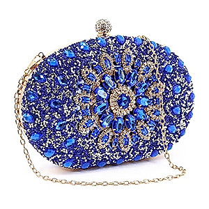 Naimo Beaded Rhinestone Evening Bag Crystal Clutch Purses for Women Wedding Party Bridal Handbag