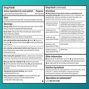 Amazon Basic Care Loperamide Hydrochloride Tablets, 2 mg, Anti-Diarrheal, 24 Count (Pack of 1) (Packaging may vary)