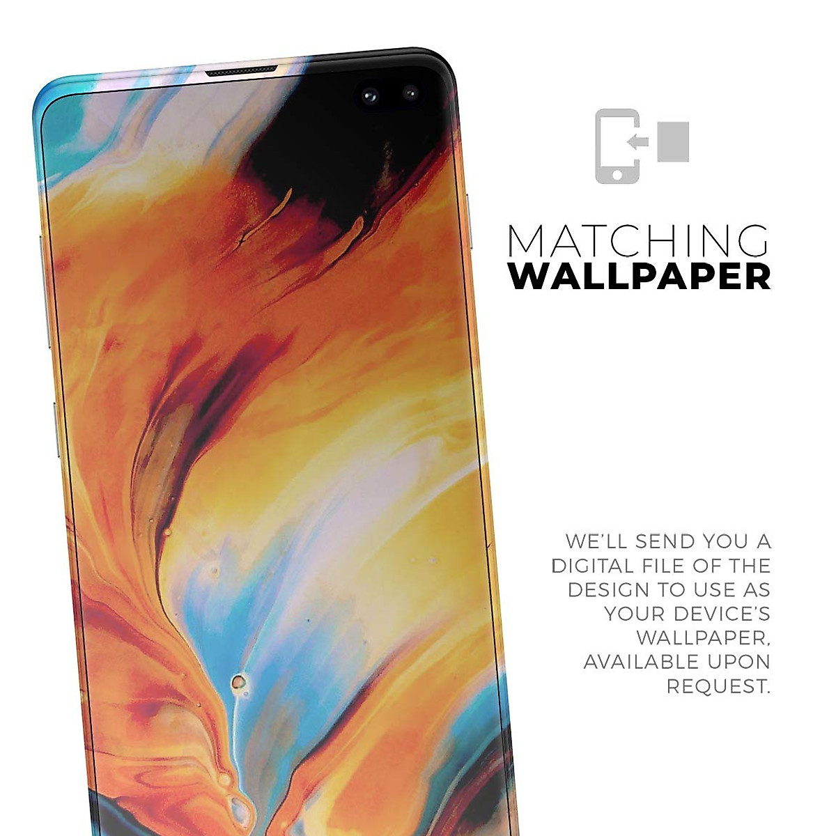 DesignSkinz Liquid Abstract Paint V1 Protective Vinyl Decal Wrap Skin Cover Compatible with The Samsung Galaxy S20 (Screen Trim & Back Glass Skin)