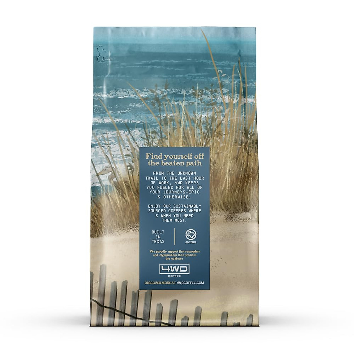 4wdCoffee Aransas Tide Organic Coffee - Whole Bean - Medium Roast - 12 oz Bag - Freshly Roasted in Texas - Coastal Inspired Flavor