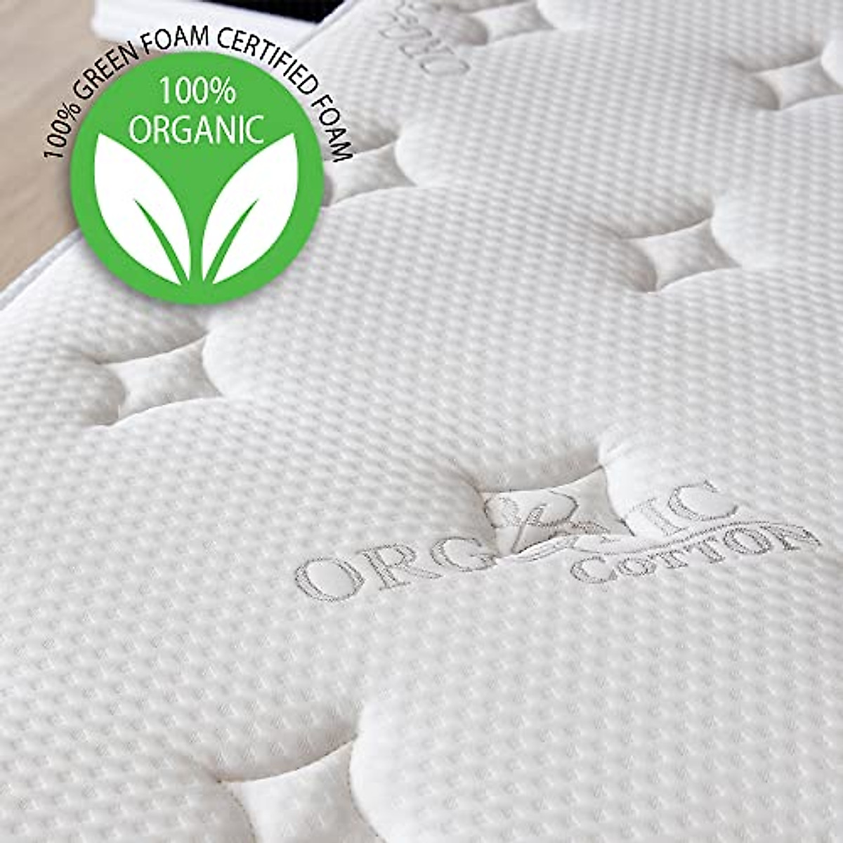 King Size Mattress - 12 Inch Cool Memory Foam & Spring Hybrid Mattress with Breathable Cover - Comfort Plush Euro Pillow Top - Rolled in a Box - Oliver & Smith