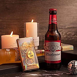 50 Pcs Golden Bottle Opener Birthday Party Favors, Rhinestones Wedding Anniversary for Guests Beer Opener Favor Gift Party Decor