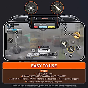 Mobile Triggers, BIGBIG WON Mobile Gaming Triggers for PUBG/Fortnite/Call of Duty Sensitive Shoot and L1R1 Aim Trigger Shooter Joystick Phone Gaming Triggers for iPhone & Android Phone Black