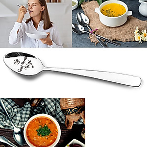 Good Morning Gigi Spoon Engraved Stainless Steel Funny, Gigi Gifts from Grandchildren, Best Teaspoon Coffee Spoon Gifts for Grandma Mom Birthday Mother's Day Christmas