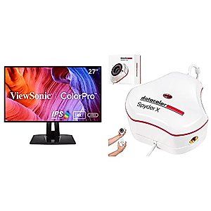 ViewSonic VP2768a-4K 27 Inch Premium IPS 4K Monitor with Advanced Ergonomics, ColorPro 100% sRGB & Datacolor SpyderX Pro – Monitor Calibration Designed for Serious Photographers and Designers