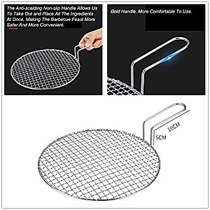 B&C.Room 304 Stainless Steel Rond Barbecue Racks Mesh Wire BBQ Korea Carbon Baking Net Grill Pan Grate Diameter:29.5cm
