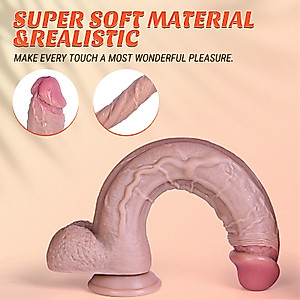 12 inch Dildo Realistic Huge Thick Anal Penis with Suction Cup, Adult and Gay for Silicone Sex Toys，Soft Thrusting Dildos for Women & Men