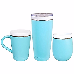 CeramiSteel Coffee Ceramic Travel Mug (22 ounce), Ceramic Rim & Inner Coating on Insulated Stainless Steel Tumbler, Durable Turquoise Finish