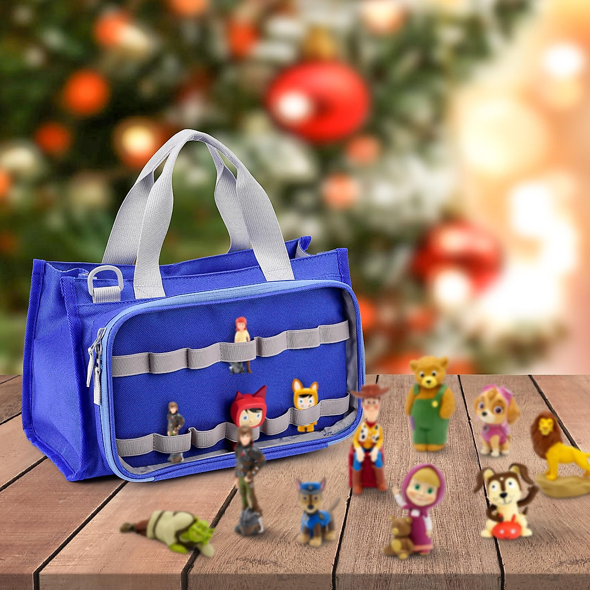 DDgro Tonies Figures Storage Bag for Toniebox Starter Set, Home and Outdoor Travel Carrying Case Organizer for Figurine Characters, Audio Player Box, Charger & Headphone, Bag Only (Small, Purple)