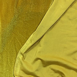 HOTGODEN Stretch Velvet Fabric: Yellow 63" Wide 2, 5, 10, Yards 95% Polyester 5% Spandex Velvet Fabric for DIY Sewing, Apparel, Costume, Craft Projects