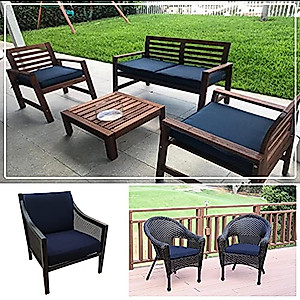 Oslimea Outdoor Seat Cushion Slip Cover 25" x 27", Waterproof Patio Furniture Chair Cushion Cover Replacement Pillow Slip Seat Cushion Cover 2 Pack - Covers Only, Dark Blue