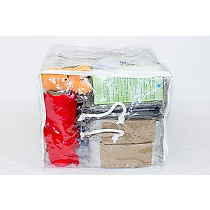 Clear Vinyl Zippered Storage Bags 15 x 18 x 12 Inch with Rope Handle 10-Pack
