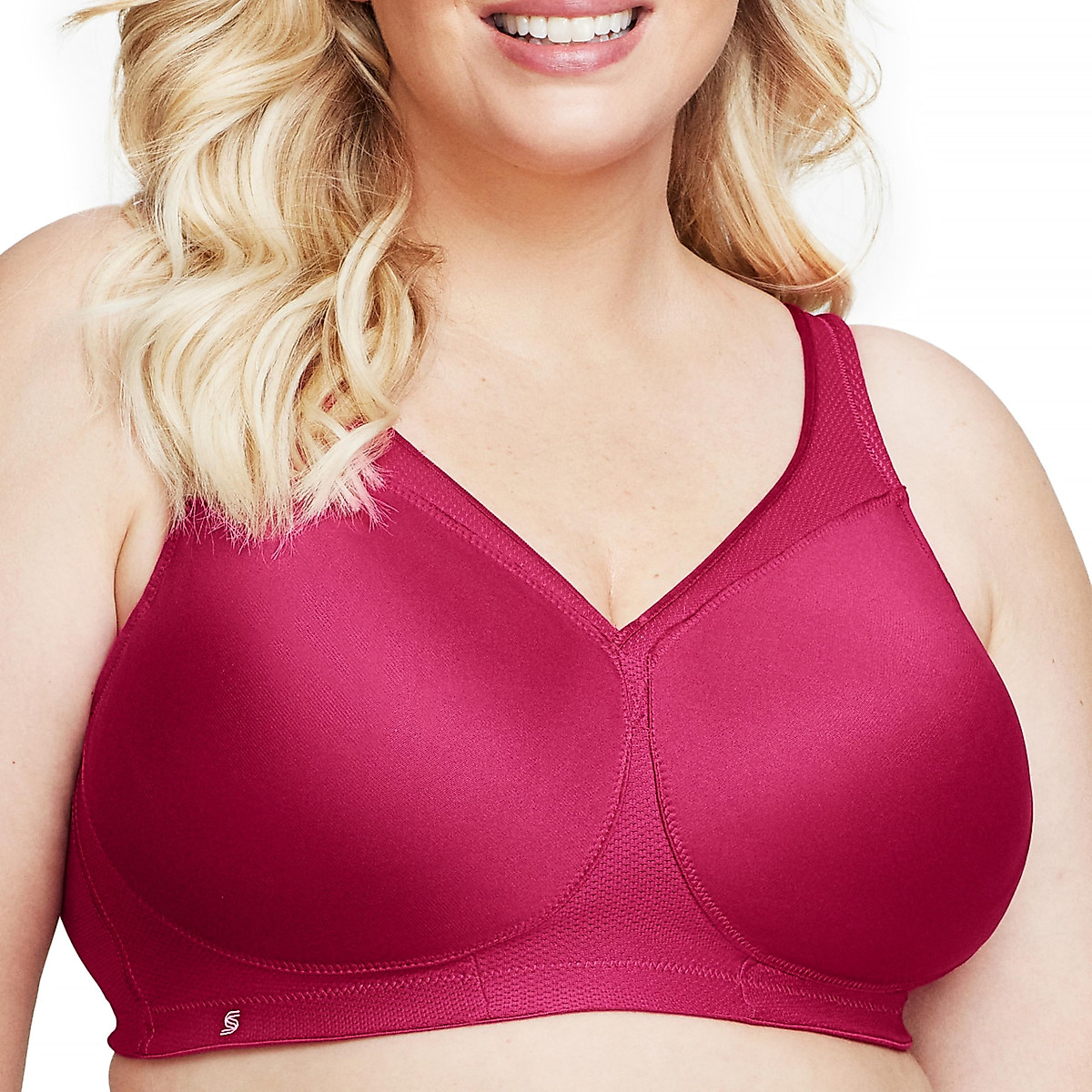 Glamorise Full Figure Plus Size MagicLift Seamless Sports Bra Wirefree #1006 Ruby Red