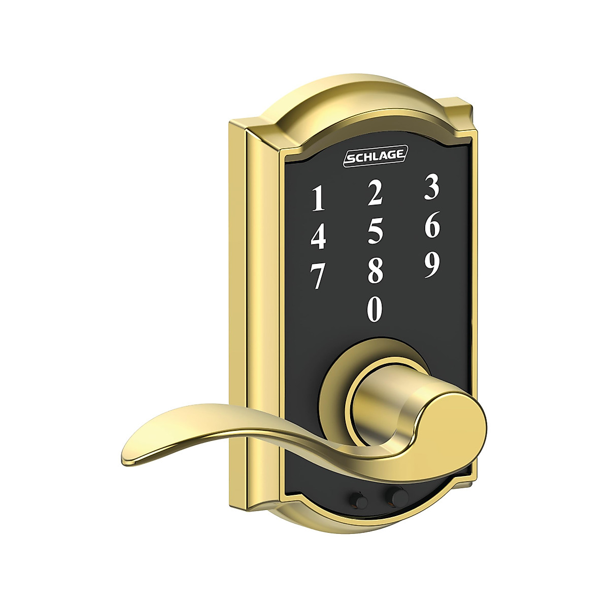 SCHLAGE Touch Camelot Lock with Accent Lever (Bright Brass) FE695 CAM 605 ACC