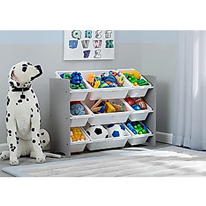 Delta Children MySize 9 Bin Plastic Toy Organizer - Greenguard Gold Certified, Grey