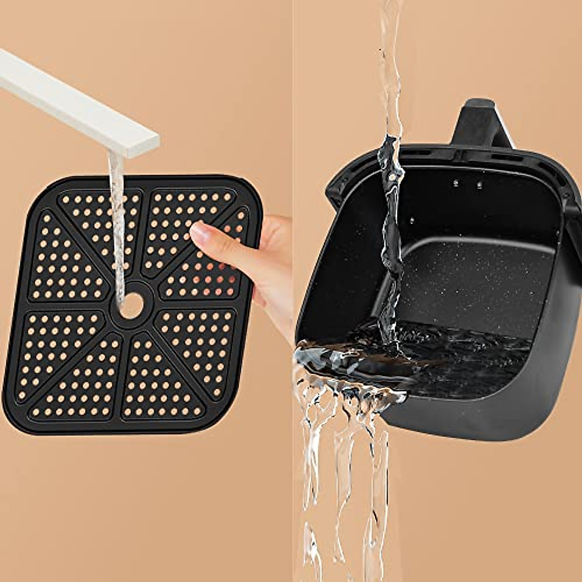 Air Fryer Oven 6 Quart Compact air fryers Oilless Oven 12-in-1 Nonstick and Dishwasher-Safe Basket , Exclusive Recipes, Tempered Glass Display, Customized Temp/Time,airfryer Nonstick Basket, Quiet, Fit for 1-5 People (6QT Air Fryer Black)