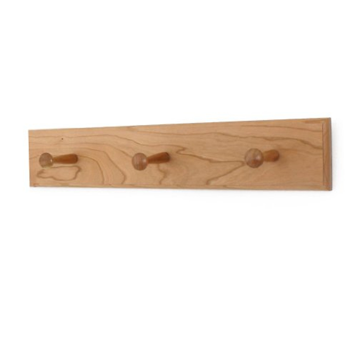 Solid Cherry Shaker Peg Racks (Natural, 18" x 3.5" with 3 pegs)
