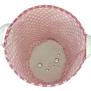 63L Large Laundry Basket, ZUEXT Collapsible Laundry Bag, Waterproof, Freestanding Laundry Hamper with Handles for Room,Toy Organizer,Home Decor(19.7x15.7 Inch, Pink Love Heart)