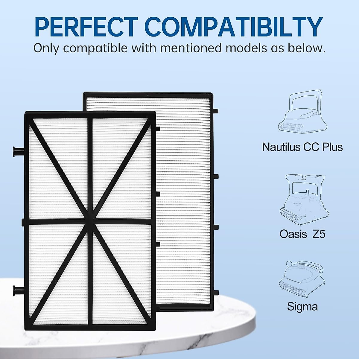 DP M400 Robotic Pool Cleaner Filter Replacement Compatible with Dolphin Nautilus CC Plus M200 / M400 / M500, Part# 9991432-R4 4 Packs