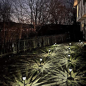 SuLethe Solar Pathway Lights Outdoor, 6 Pack Solar Powered Led Garden Lights, Waterproof Landscape Lighting for Patio, Lawn, Driveway, Walkway (Cold White)