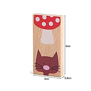 GracesDawn 28 Pcs of Educational Wooden Toy Domino Animal Puzzles Kids Game Gift