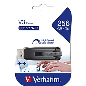 Verbatim 256GB Store 'n' Go V3 USB 3.0 Flash Drive - Gray
