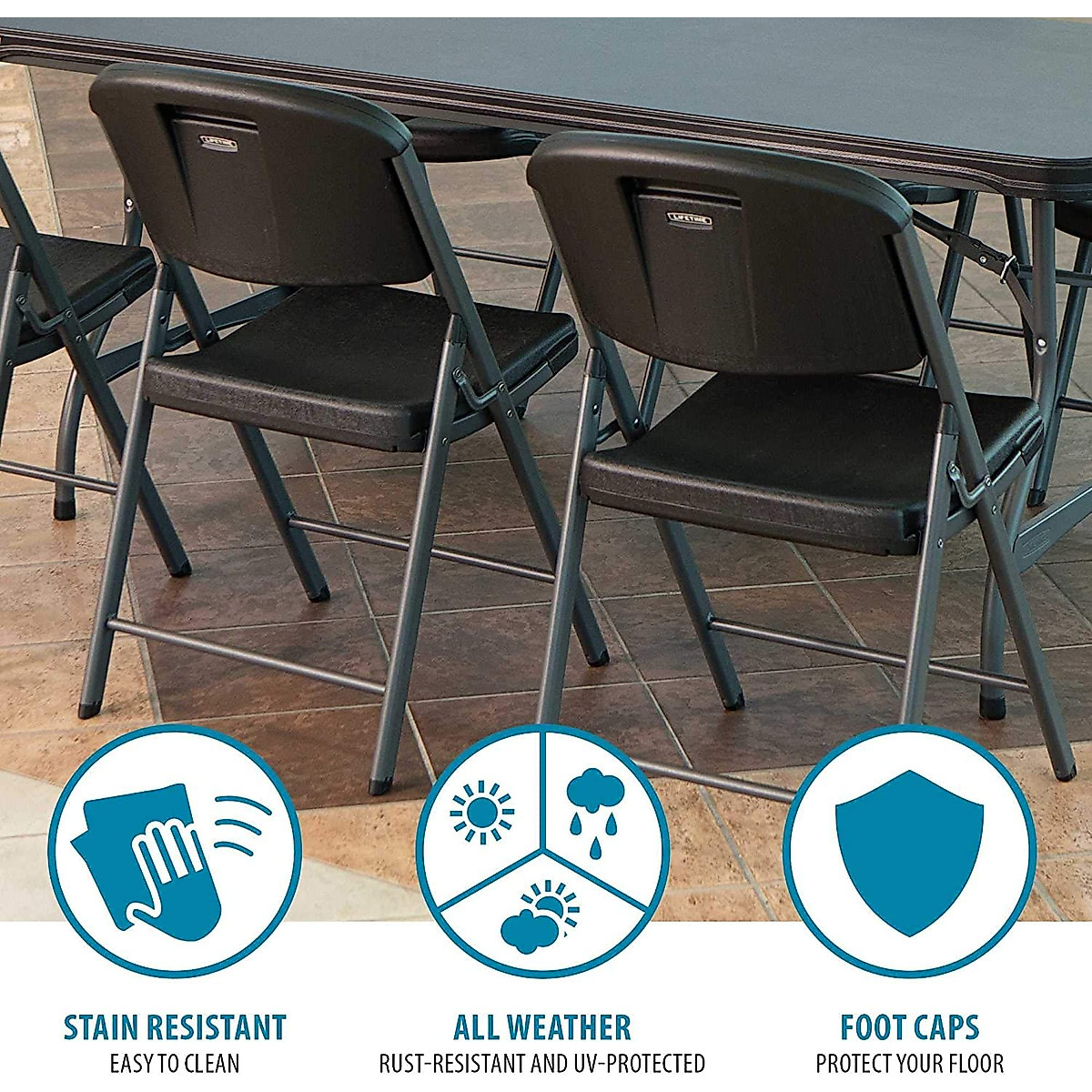 Lifetime Folding Chair with Black Color Model#80887U (4, Black)