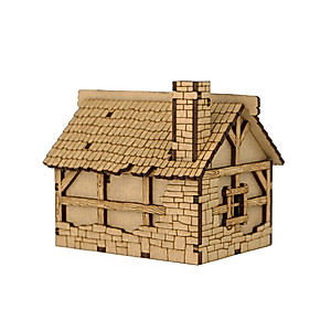 TowerRex Small House DND Terrain Building - DND Accessories for Dungeons & Dragons, Pathfinder, Warhammer, Tabletop Battle map, Wargaming Terrain kit, RPG Scenery for 32mm, 28mm miniatures