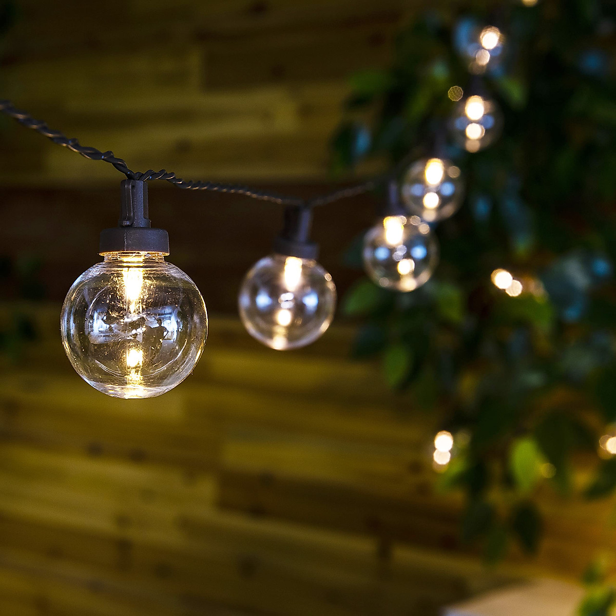 ZHONGXIN Solar String Lights Outdoor Globe, 38.6FT G40 Solar Patio String Lights Waterproof with 50 Warm White LED Plastic Bulbs, Great for Home Garden Backyard Gazebo Christmas Wedding Party Décor