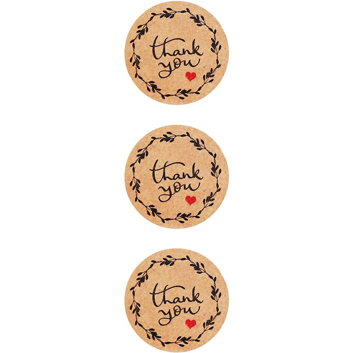 1.5 Inch Round Kraft Paper Thank You Stickers /500 Lables Per Roll/Perfect for Business Events,Customer Appreciation,Gift Package,Wedding, Anniversary, Graduation,Birthday