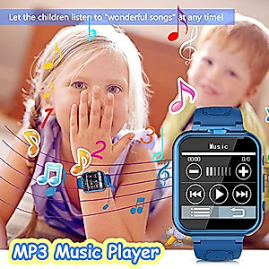 Smart Watch for Kids Girls Boys, Kids Watches with Dual Cameras 24 Learning Games Music Video Pedometer Alarm Calculator Watches, Gift for 3-10 Years Olds Girls Boys(Blue)
