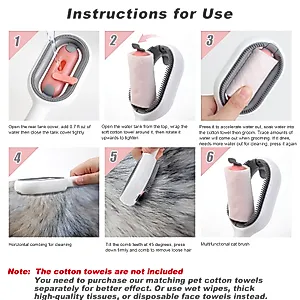 Cat Hair Brush with Water, Sticky Brush 2.0 for Cats, Pet Hair Removal Comb with Water Tank, Wet Cat Comb, 2 in 1 Cleaning Brush Cat, Pet Hair Cleaner Brush for Cats