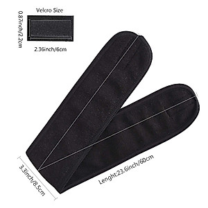 Noverlife 5PCS Black Spa Facial Headband, Soft Terry Cloth Cotton Hair Wrap, Elastic Stretchy Makeup Headband for Face Wash, Bath Showering, Beauty Salon Facial Treatment & Sports