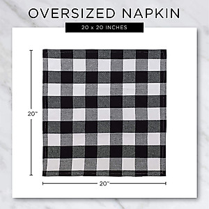 DII Buffalo Check Collection, Classic Farmhouse Tabletop Set, Napkin Set, 20x20, Pink & White, 6 Piece