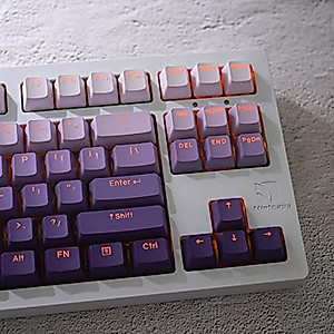 Sumgsn Gradient Purple Keycaps Shine Through OEM Profile Double Shot PBT Keycaps 123 Keys for Mechanical Keyboard Cherry Mx Gateron Switches