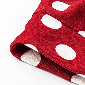 DRESHOW Polka Dot Basic Versatile Stretchy Flared Casual Mini Skater Skirt for Women Girls