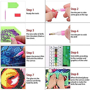 HUBENDMC 9 Pack 5D Diamond Painting Kits for Kids Cute Full Drill Diamond Art Kits for Beginners DIY Gem Arts and Crafts for Kids Ages 8-12 Diamond Dots for Home Wall Decor 6X6 inch