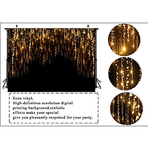 LTLYH 7x5ft Black and Gold Backdrop Golden Spots Backdrop Vintage Astract Background for Family Birthday Party Newborn Studio Props 242